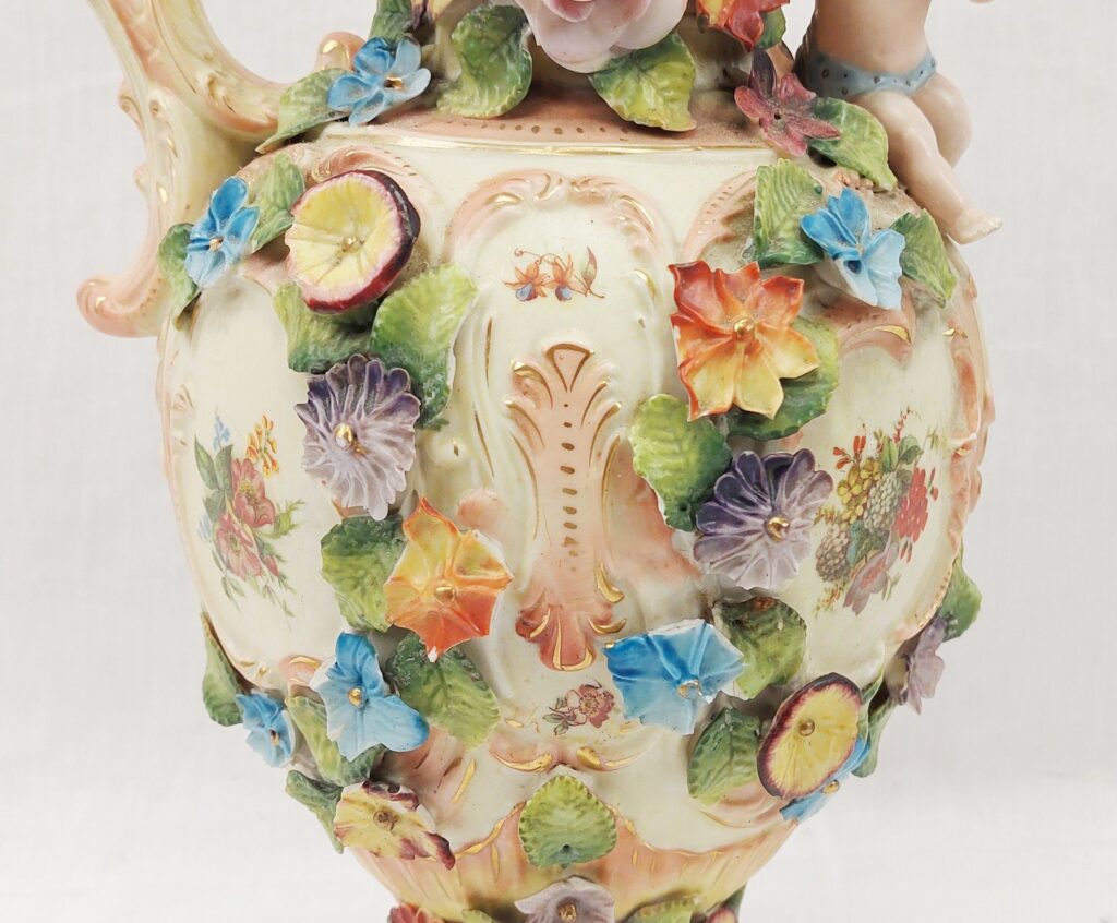 Superb Victorian Jug With Applied Angels And Flowers - Sally Antiques