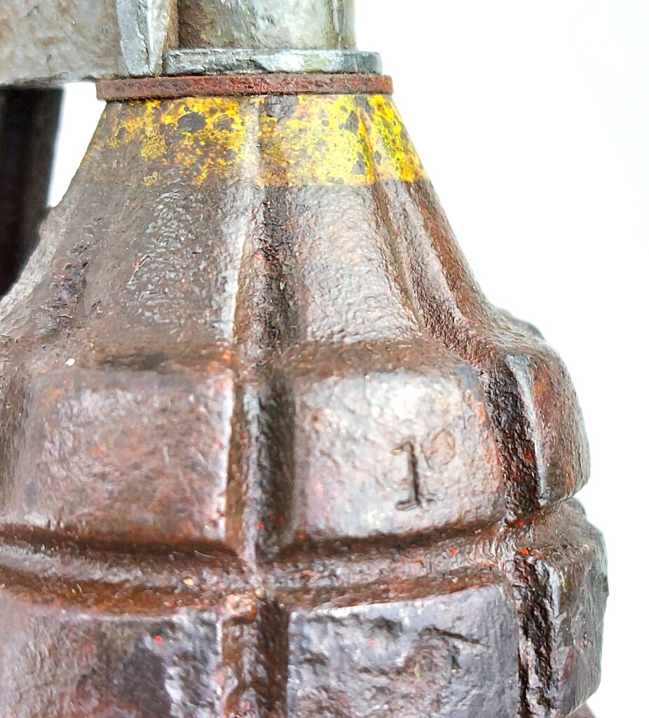 US, WW2, MKII Pineapple Grenade, Marked 1, Inert - Sally Antiques