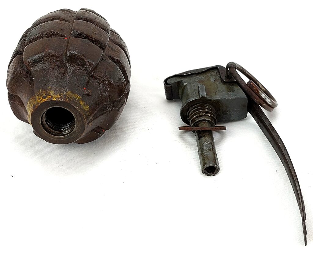 US, WW2, MKII Pineapple Grenade, Marked 1, Inert - Sally Antiques