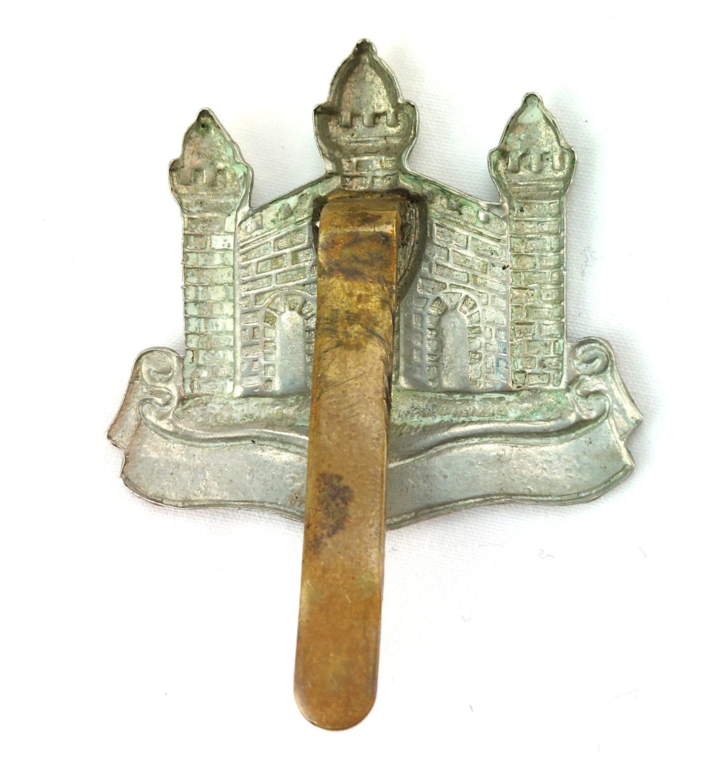 British, Original The Cambridgeshire Reg Bi-Metal Cap Badge, Brass ...