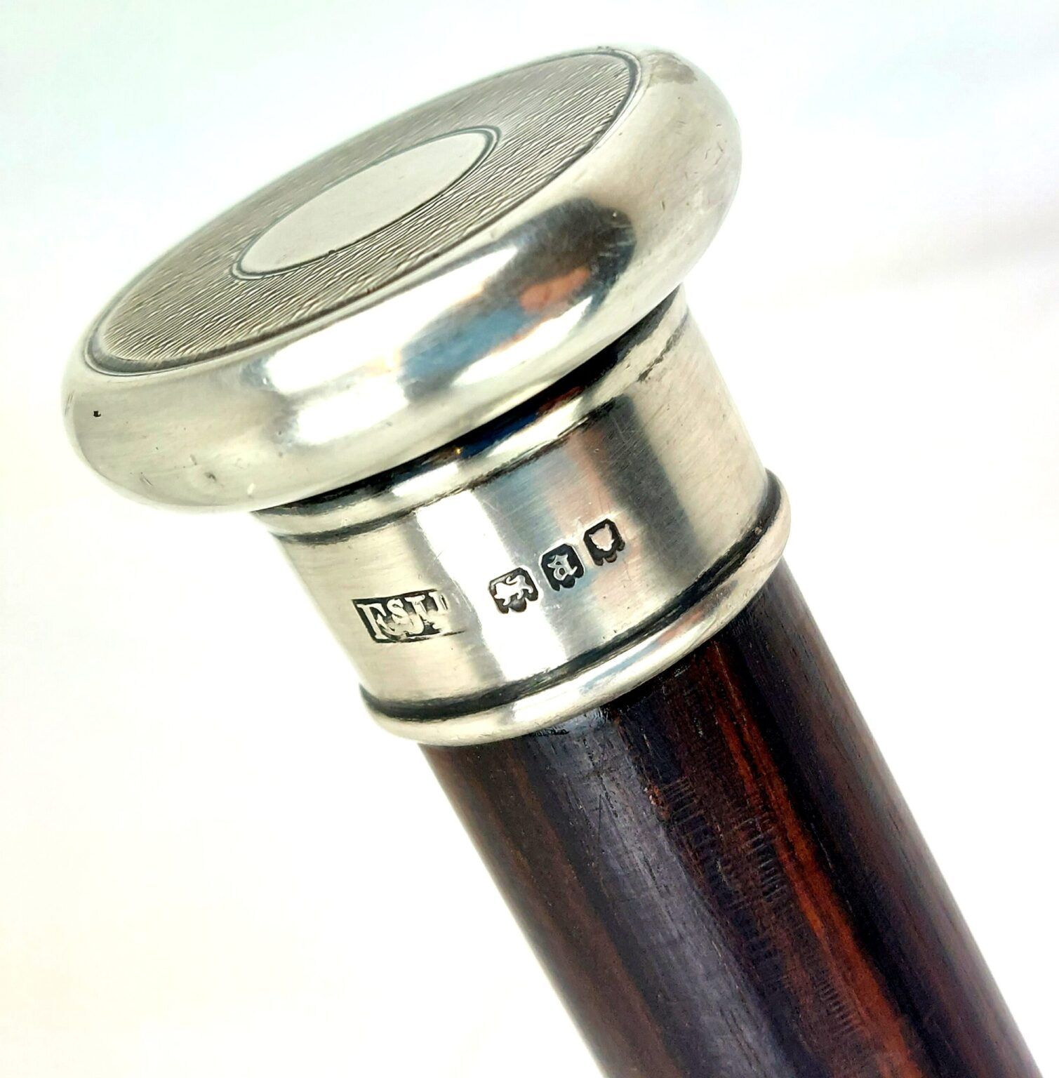 Elegant Silver Topped Walking Stick, by Finnigans of London, 1916 ...