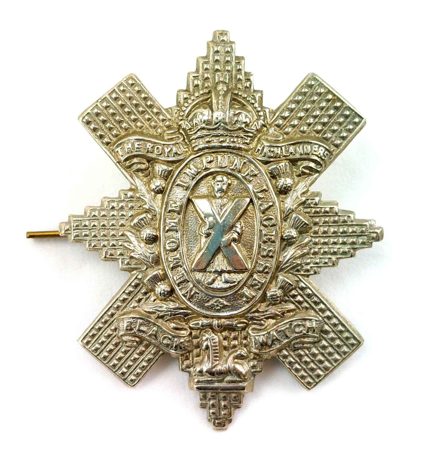 Scottish, WW1, Original The Royal Highlanders Black Watch White Metal ...