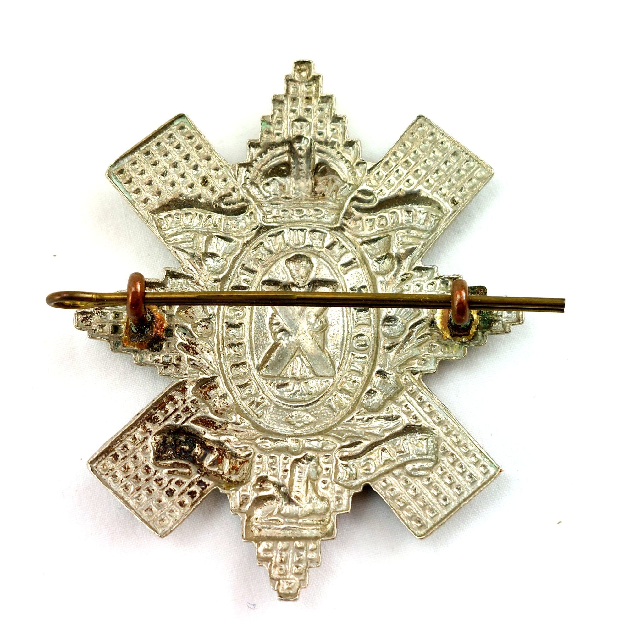 Scottish, WW1, Original The Royal Highlanders Black Watch White Metal ...