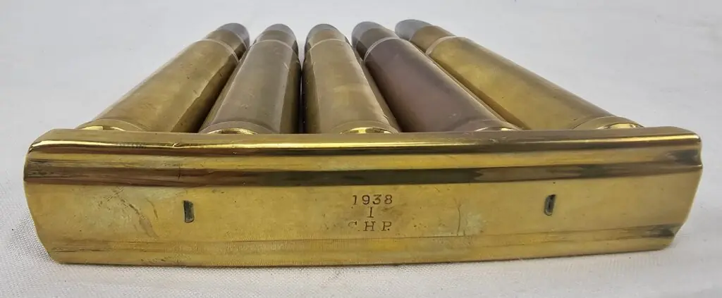 WW2 Boys Anti Tank Rifle Set Of 5 Rounds And A Clip - Sally Antiques