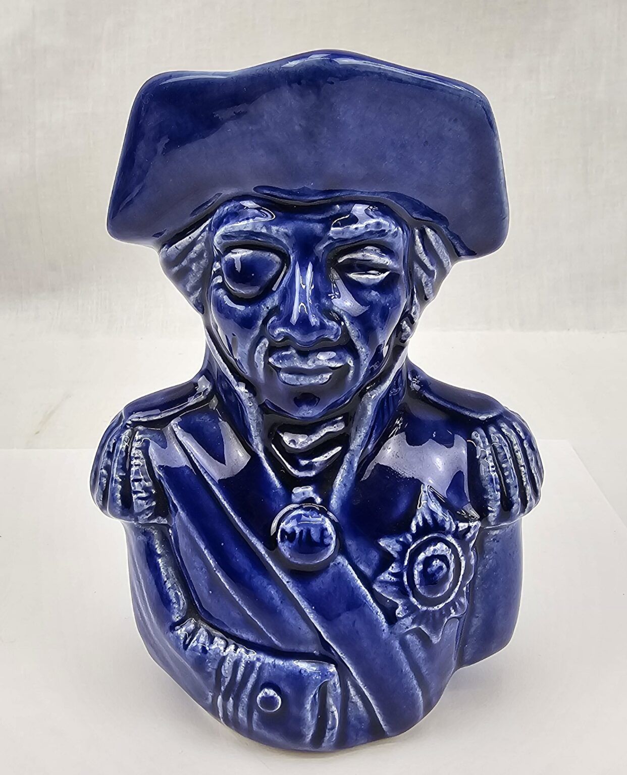 c1900 Blue Glazed Nelson Character Jug - Sally Antiques