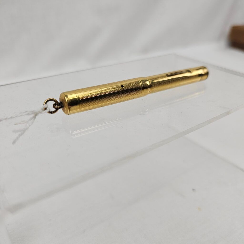1920's Gold Plated Mabie Todd Fountain Pen - Sally Antiques
