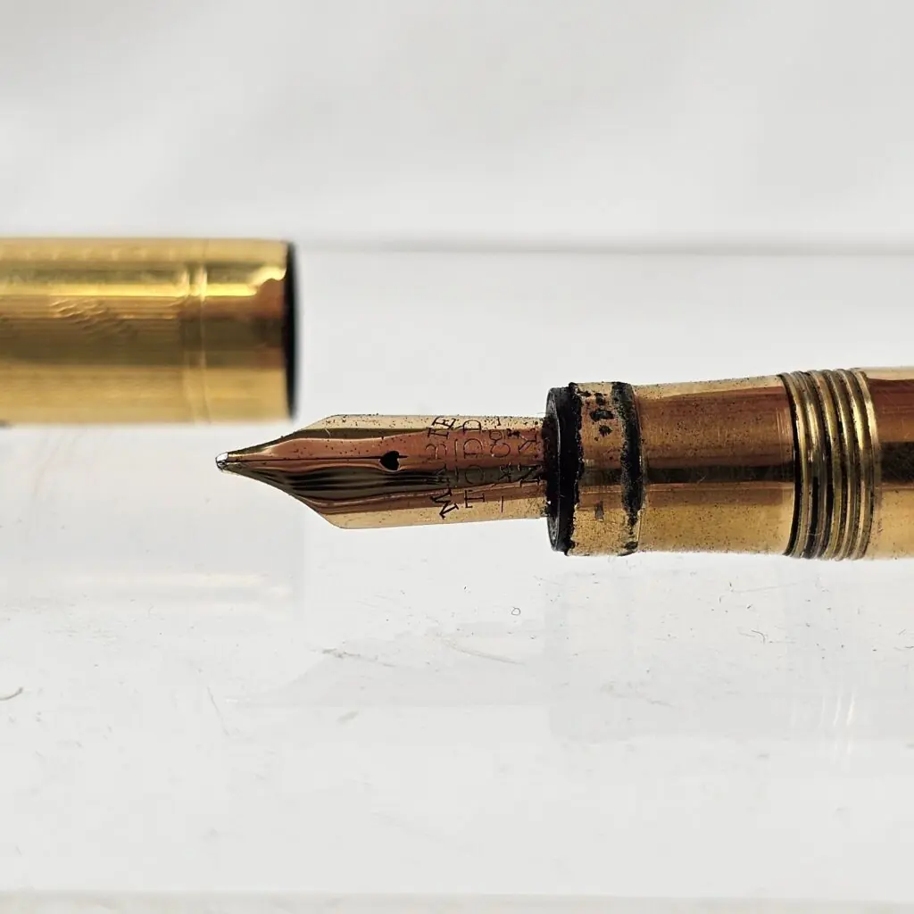 1920's Gold Plated Mabie Todd Fountain Pen - Sally Antiques