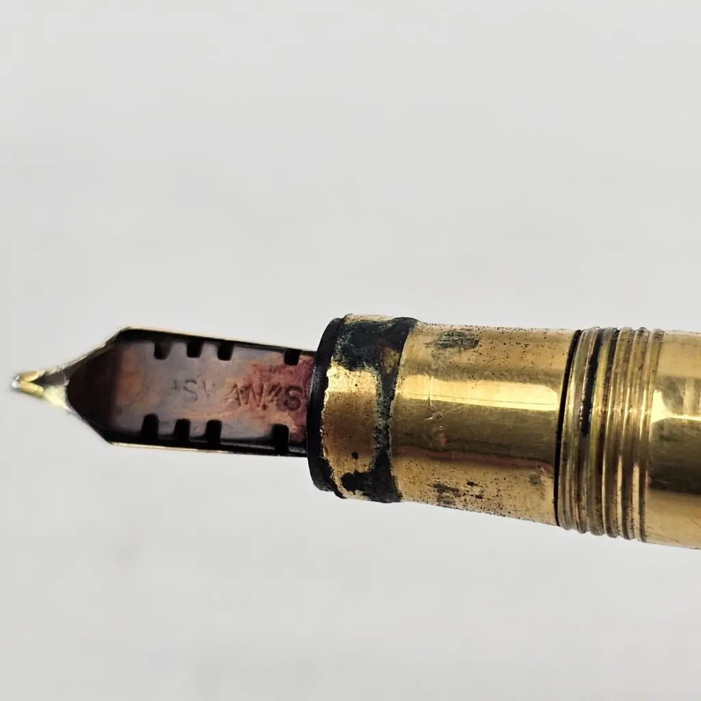 1920's Gold Plated Mabie Todd Fountain Pen - Sally Antiques