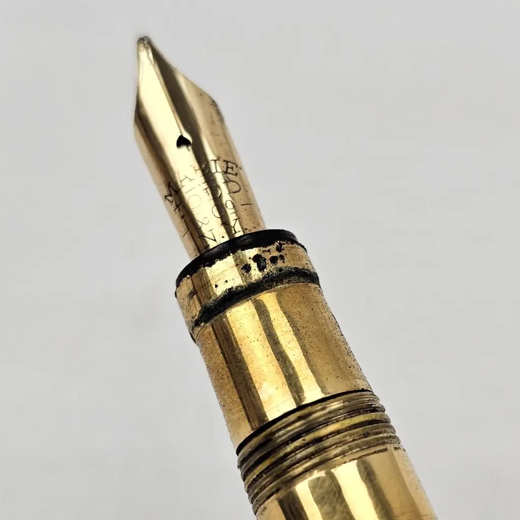 1920's Gold Plated Mabie Todd Fountain Pen - Sally Antiques