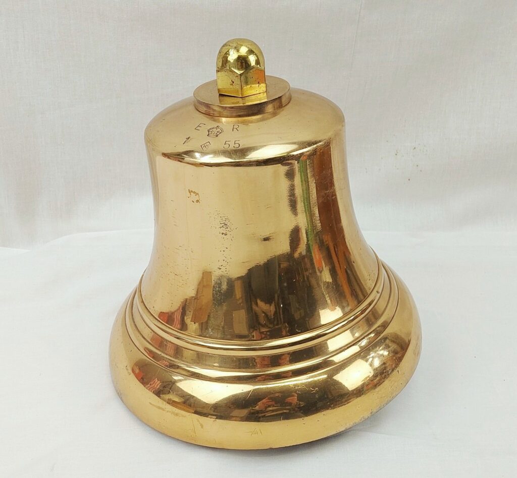 1955 Dated Bronze British Fire Engine Bell - Sally Antiques