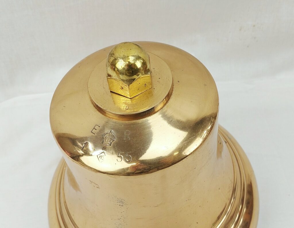 1955 Dated Bronze British Fire Engine Bell - Sally Antiques