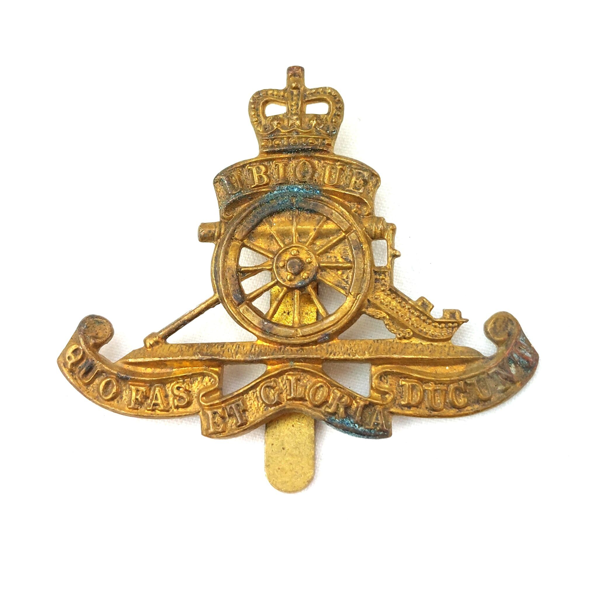 British, Royal Artillery Brass Cap Badge, Queens Crown, Small, Brass ...