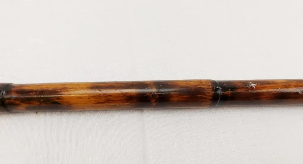 Edwardian Silver Tip And Collar Banboo Walking Cane - Sally Antiques