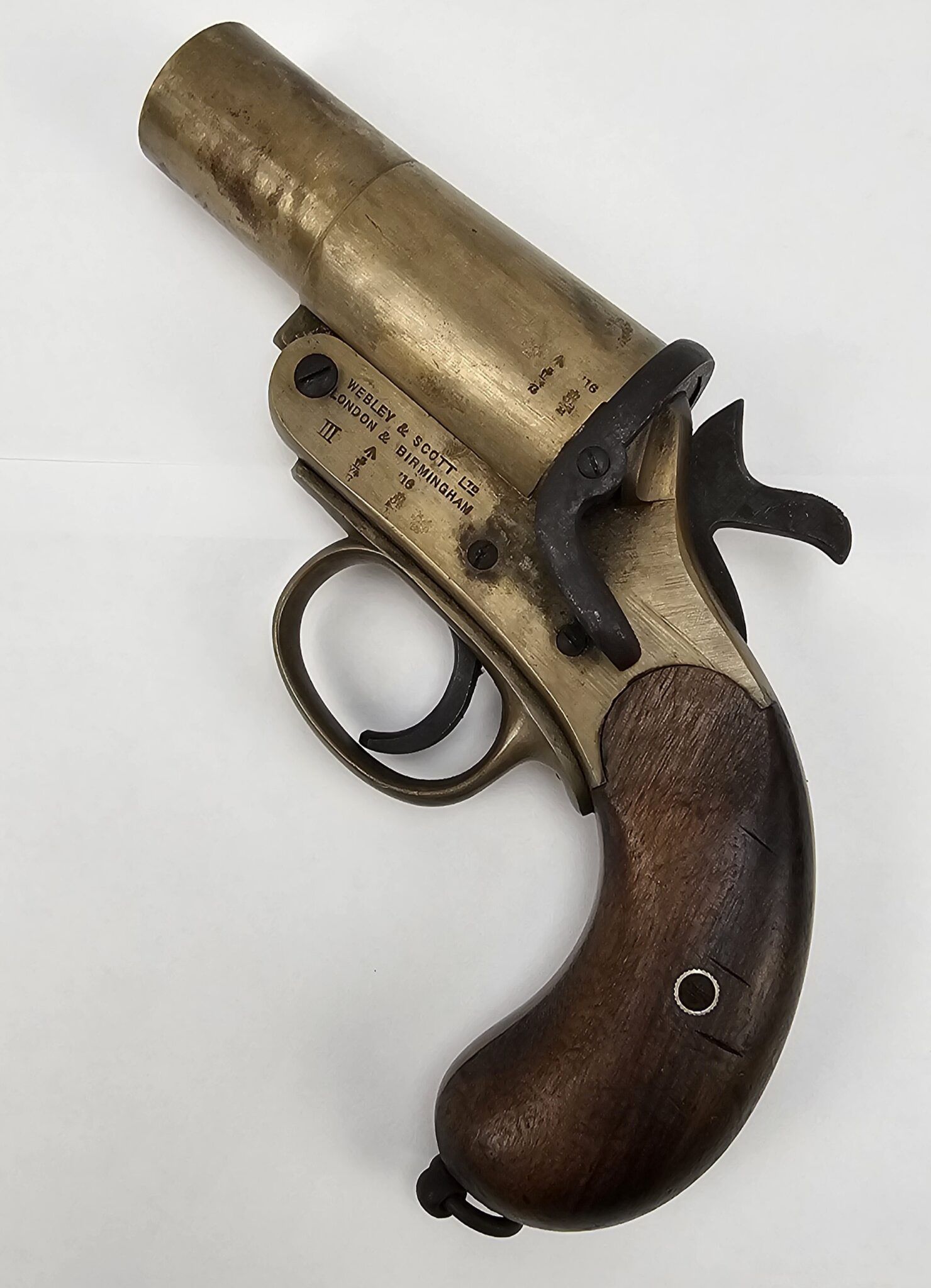 Original WW1 British Webley No.1 Mk3 Signal Pistol - Sally Antiques