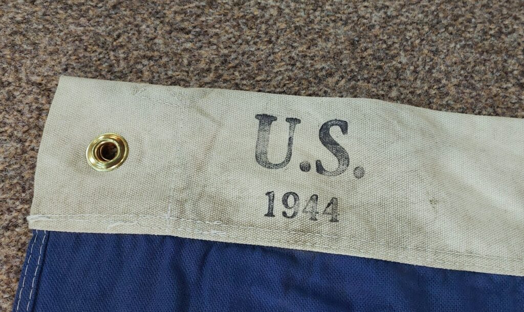 WW2 US Army 1944 Dated 48 Star Stitched And Embroided Flag - Sally Antiques
