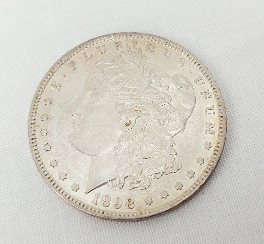 1898 US Morgan Silver Dollar UC Uncirculated - Sally Antiques