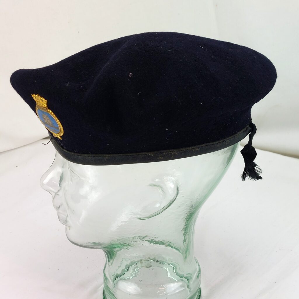 British Navy, RNXS Royal Naval Auxiliary Service Black Beret and Gilt ...