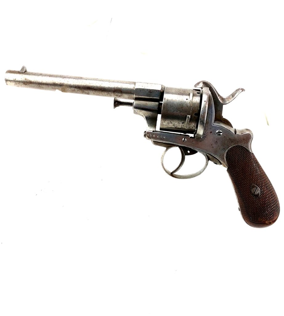 French, c1866, Eugène Lefaucheux Model 1858 Revolver, Six-Shot Pin Fire ...
