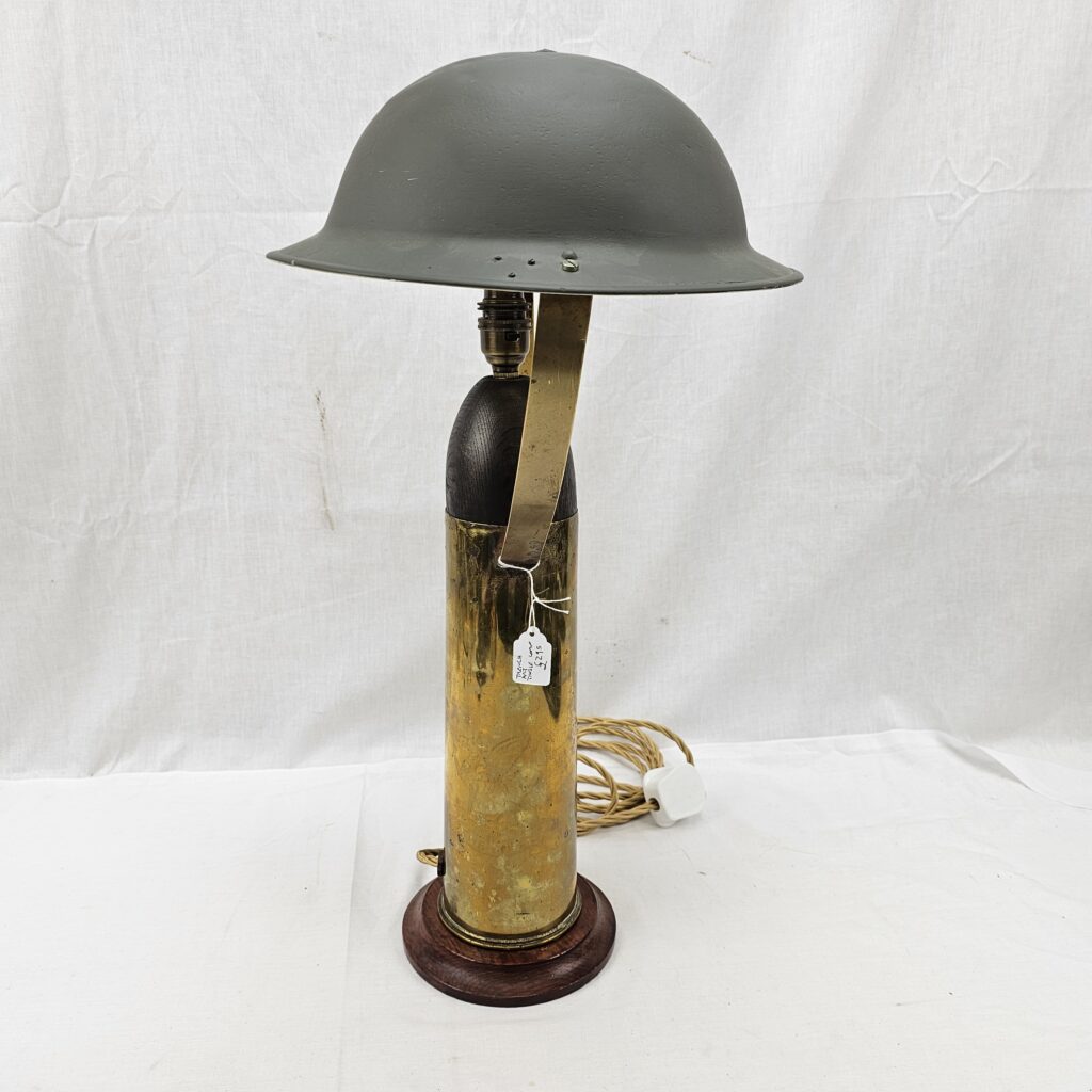 Lamp Crafted From A Brass Shell Case And Dummy Head With British Brodie ...