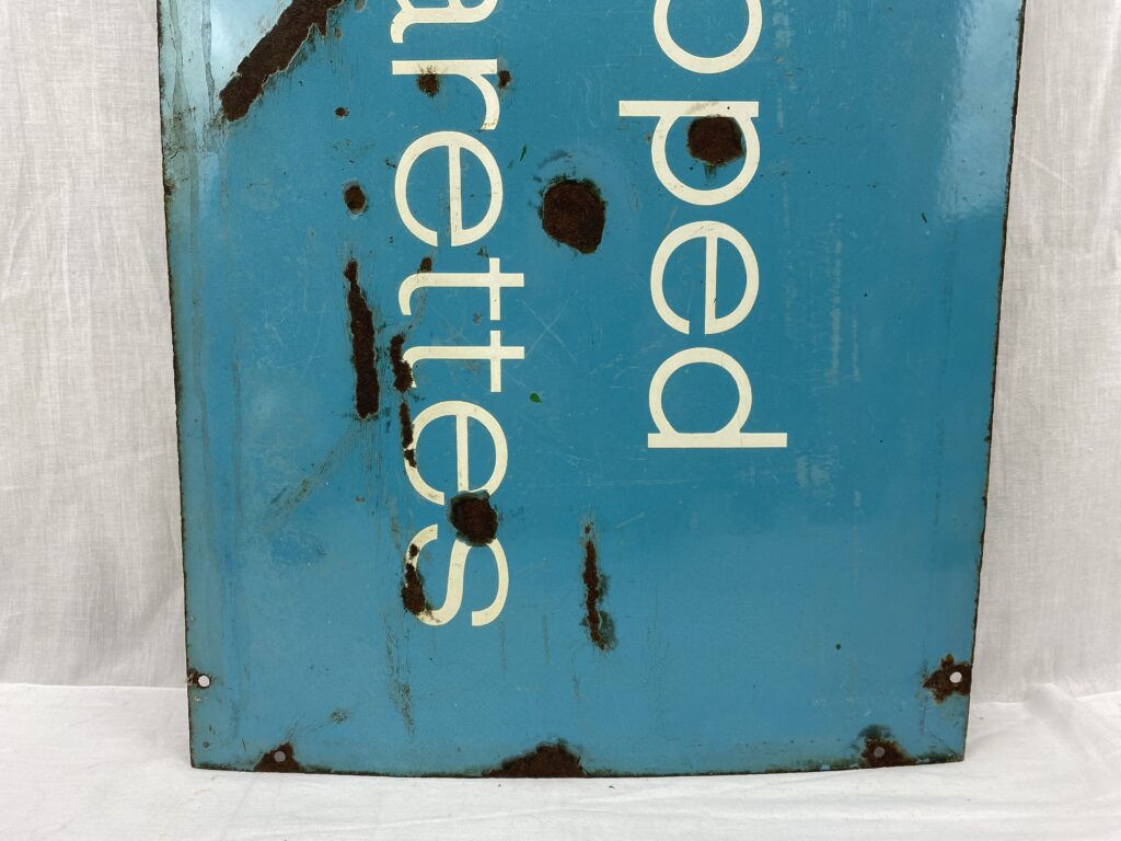 Original Bristol Tipped Cigarettes Advertising Enamel Sign - Sally Antiques