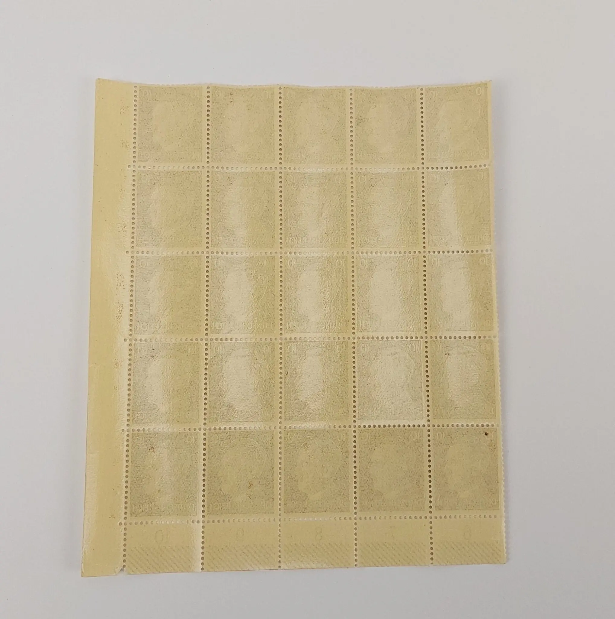 Partial Sheet Of 25 10 Mark Adolph Hitler Stamps - Sally Antiques