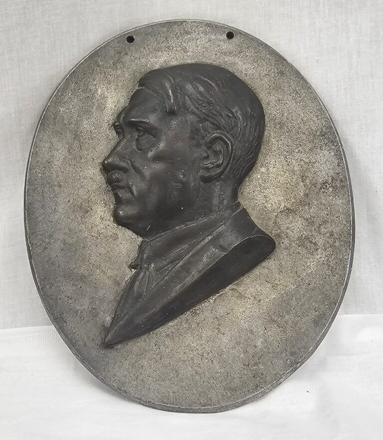 WW2 German Bronze Profile of Adolf Hitler from a U-Boat - Sally Antiques