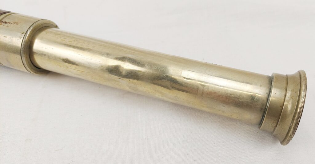WW2 Royal Navy Single Draw Chromed Brass And Leather Telescope By W ...