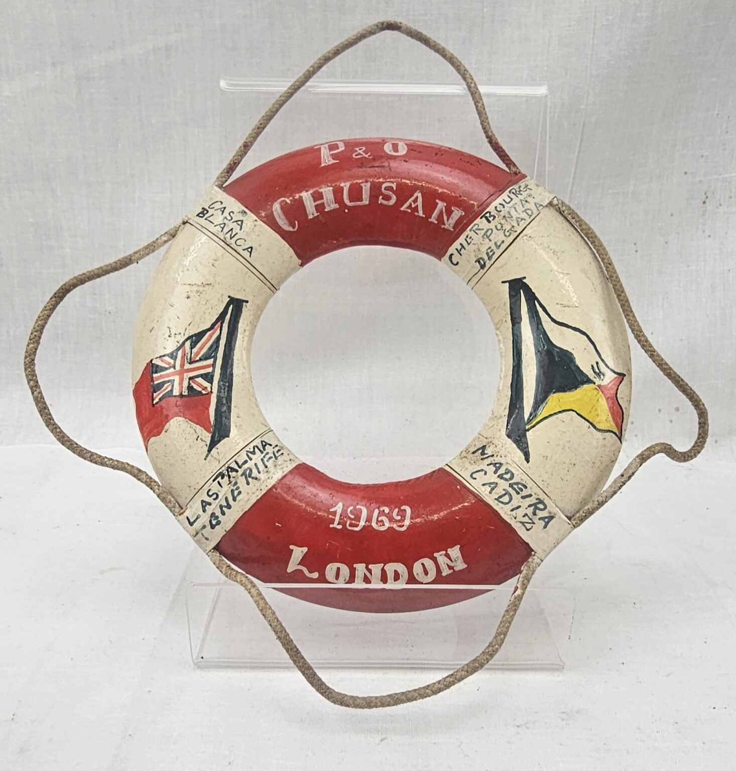 1969 P & O Chusan Liner Souvenir Life Ring - Sally Antiques