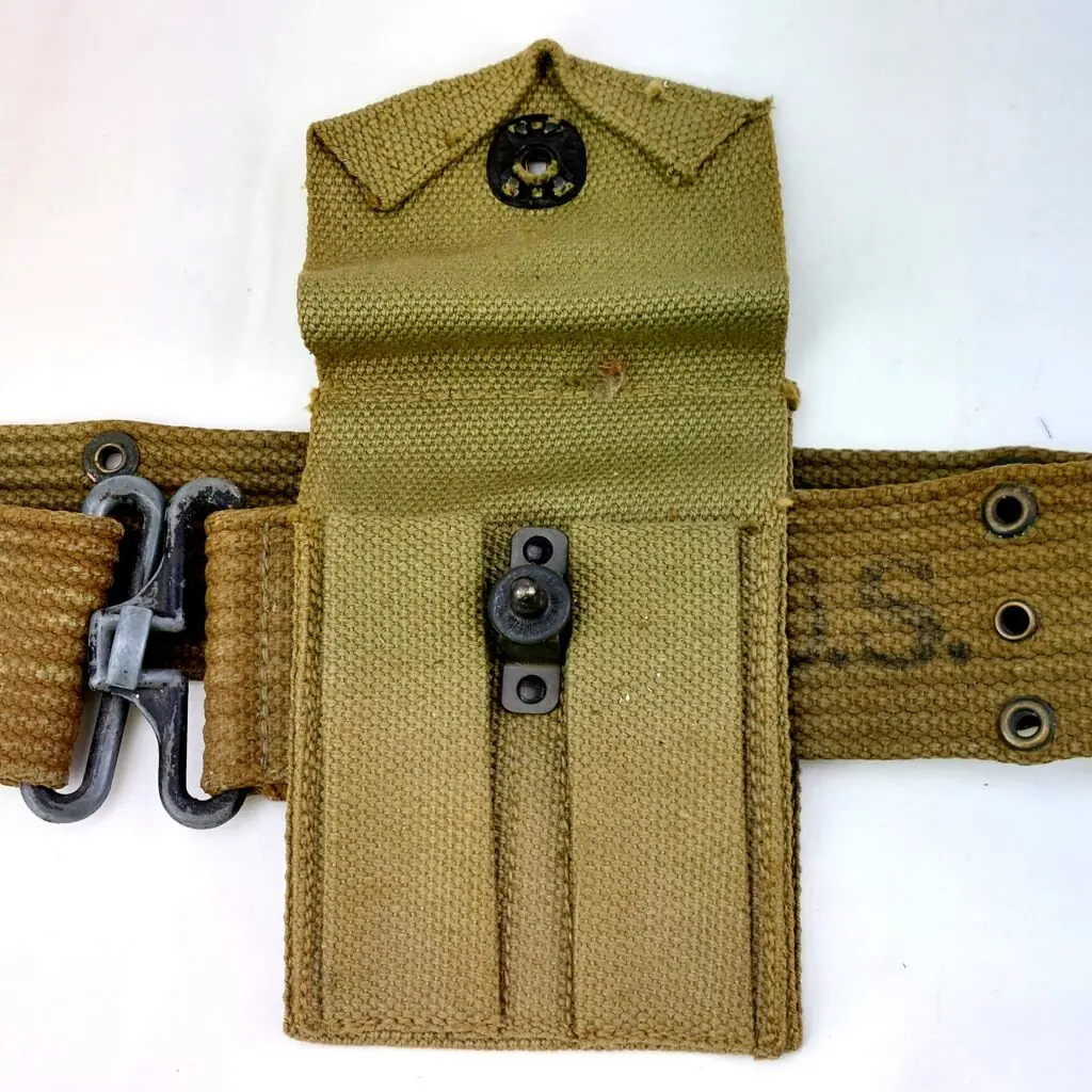 USA, WW2, US Army Webbing Belt with M1923 Pistol Magazine Pouch, Dated ...