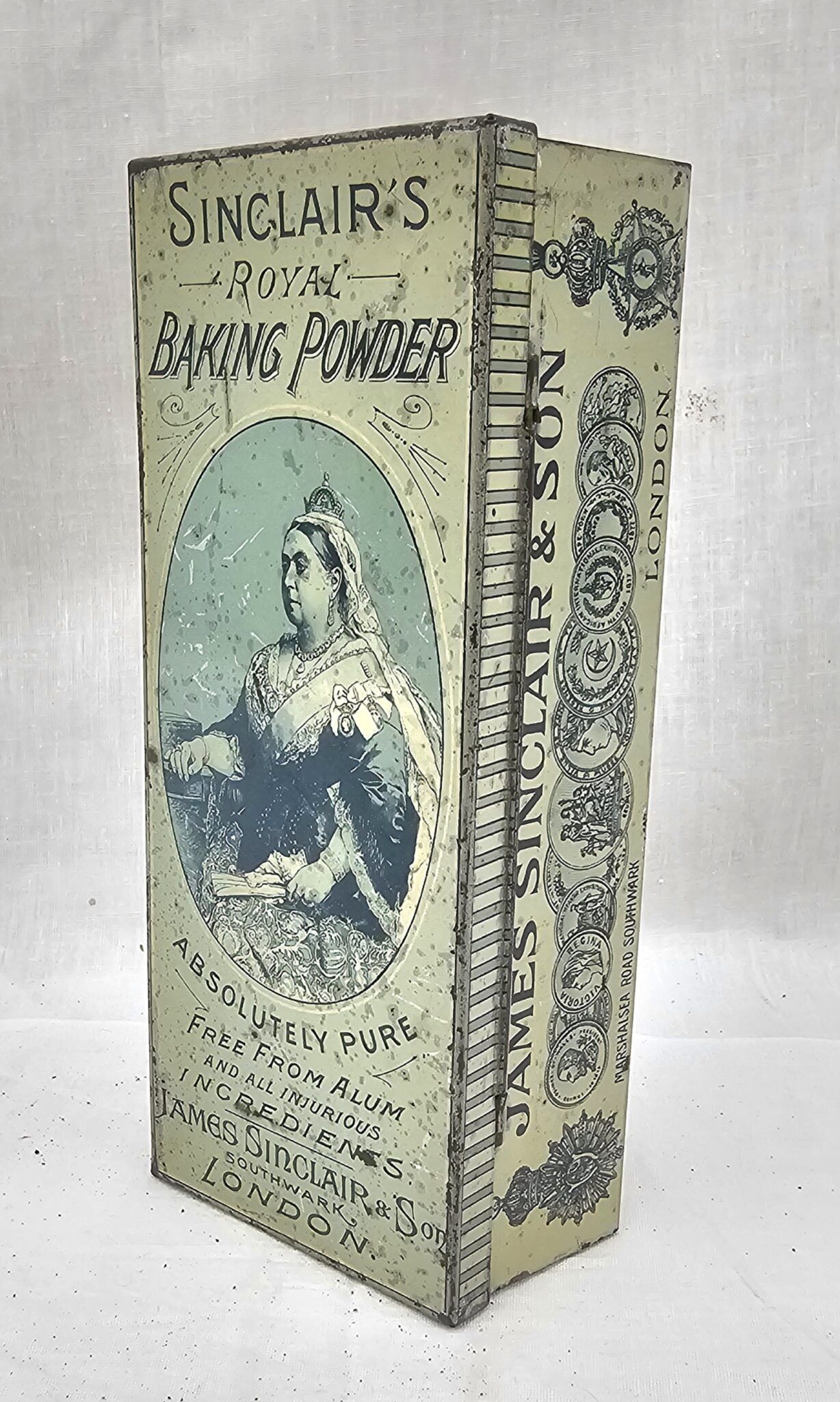 Victorian Sinclair's Royal Baking Powder Tin - Sally Antiques