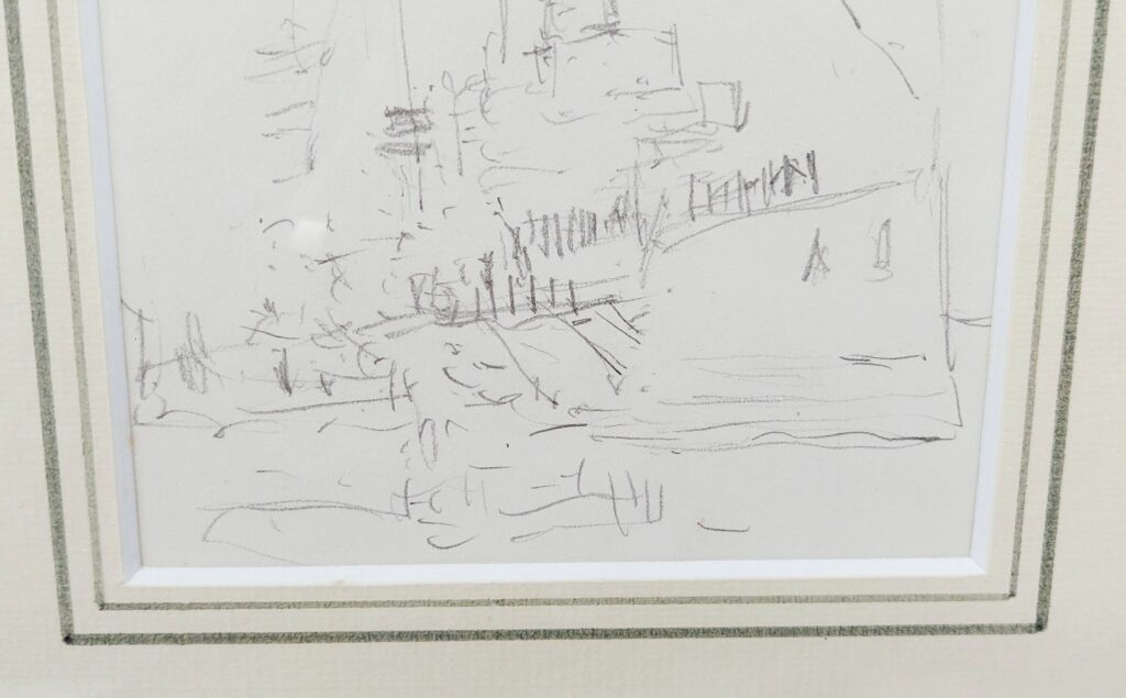 William Lionel Wyllie RA (1851-1931) Pencil Sketch Cruiser At Kings ...