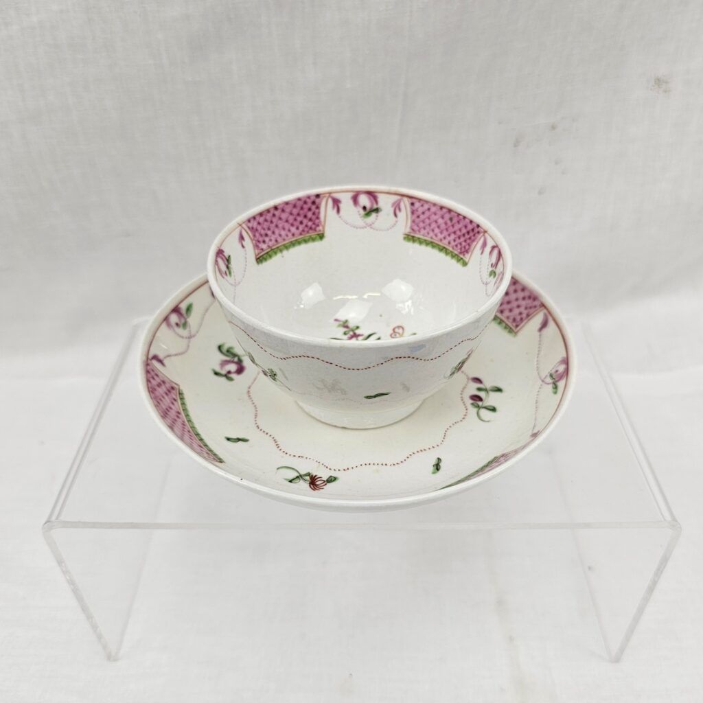 c1790 Newhall Porcelain Tea Bowl And Saucer - Sally Antiques