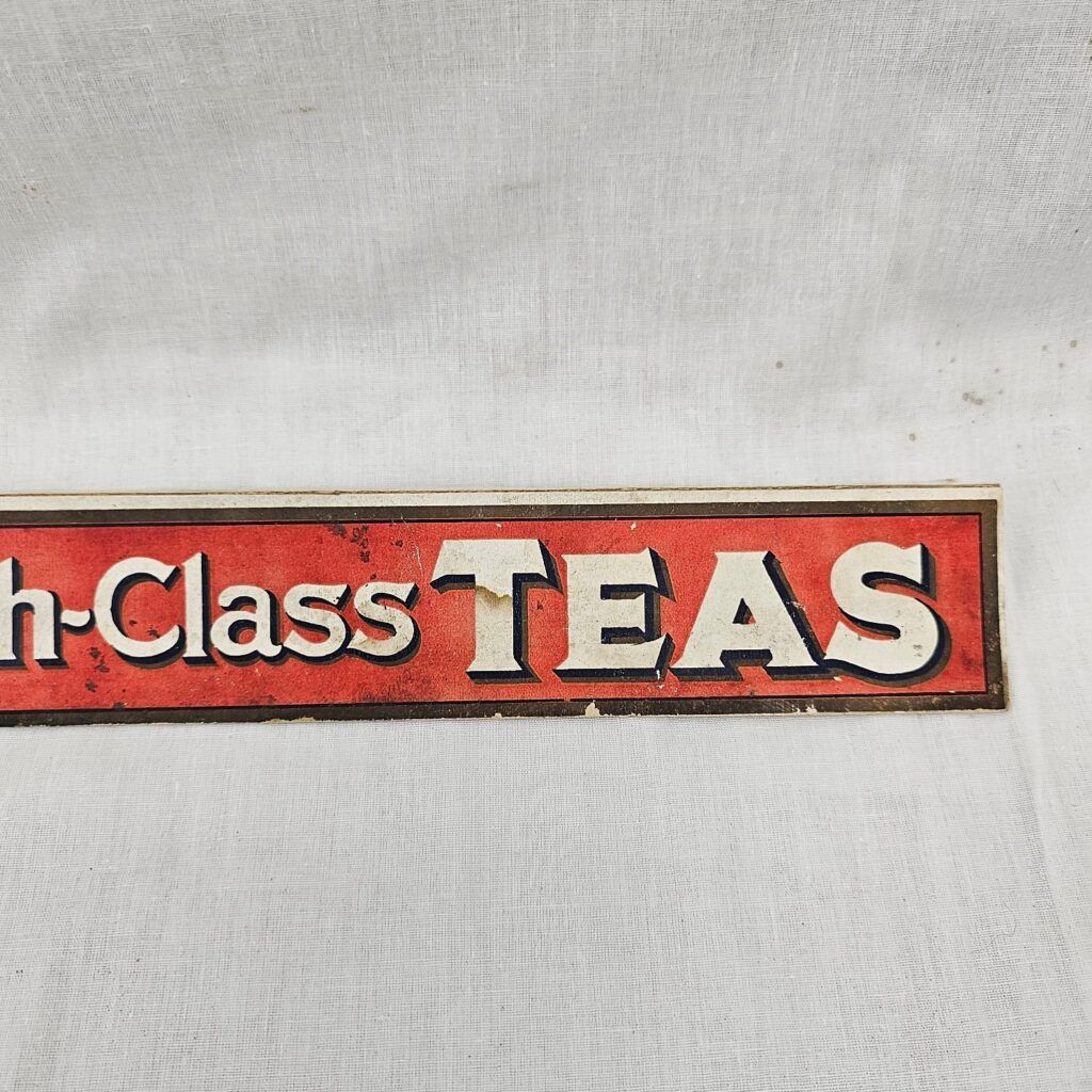 1920s Binyons' High Class Teas Cardboard Shop Counter Sign - Sally Antiques