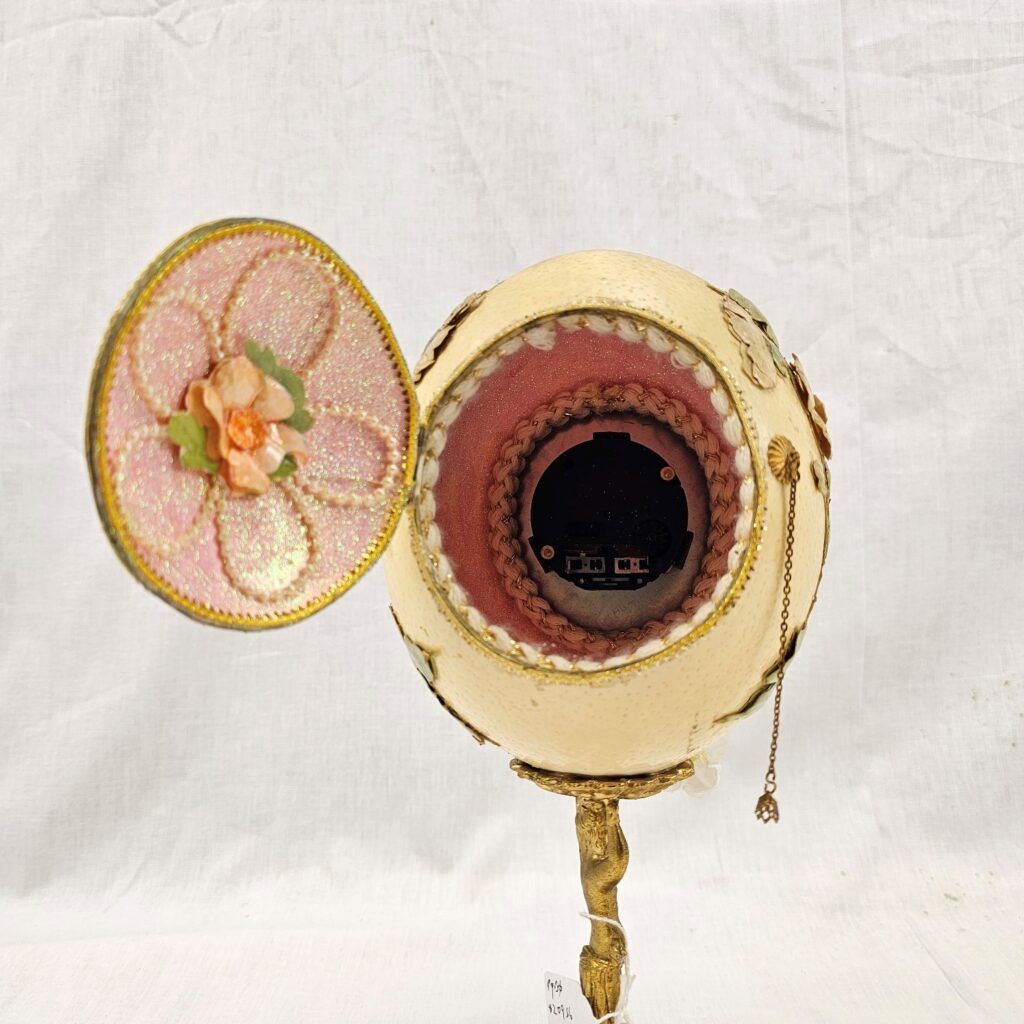 1970s Ostrich Egg Clock - Sally Antiques
