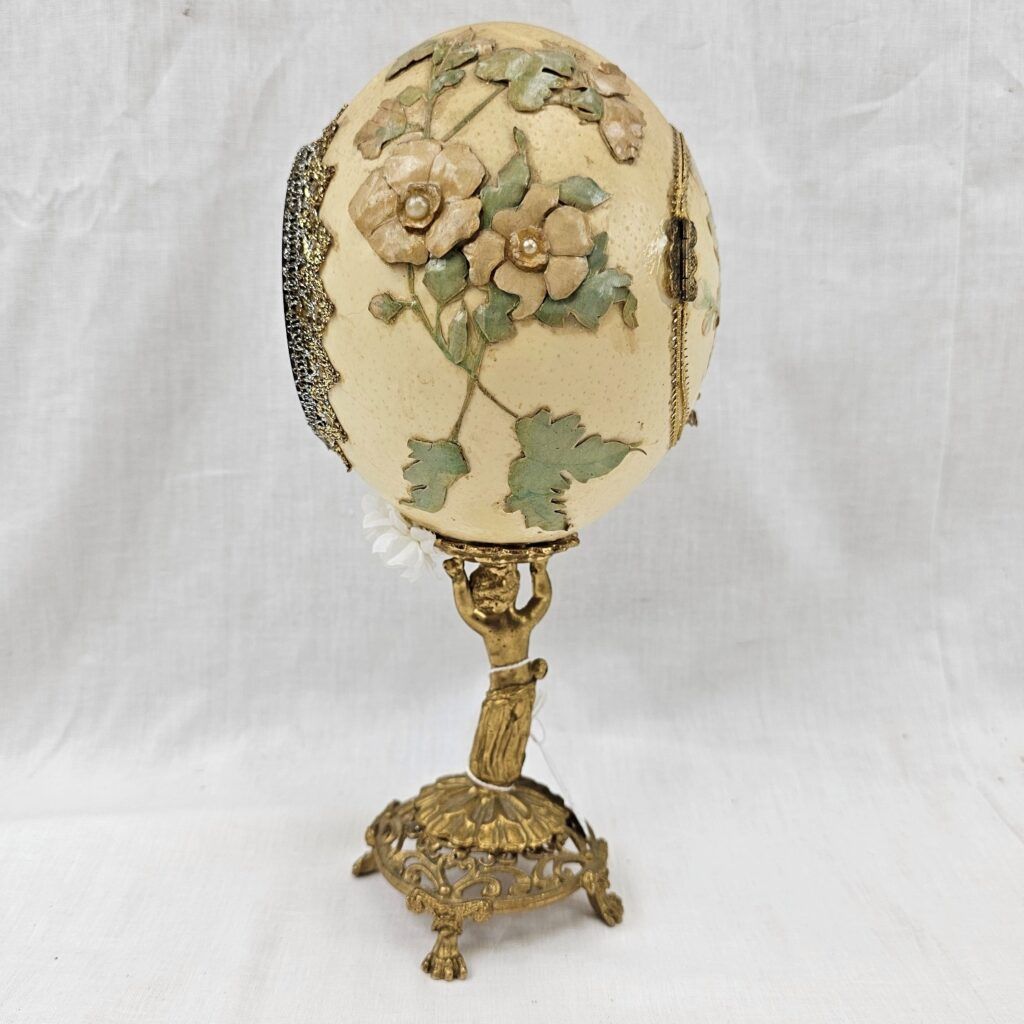 1970s Ostrich Egg Clock - Sally Antiques