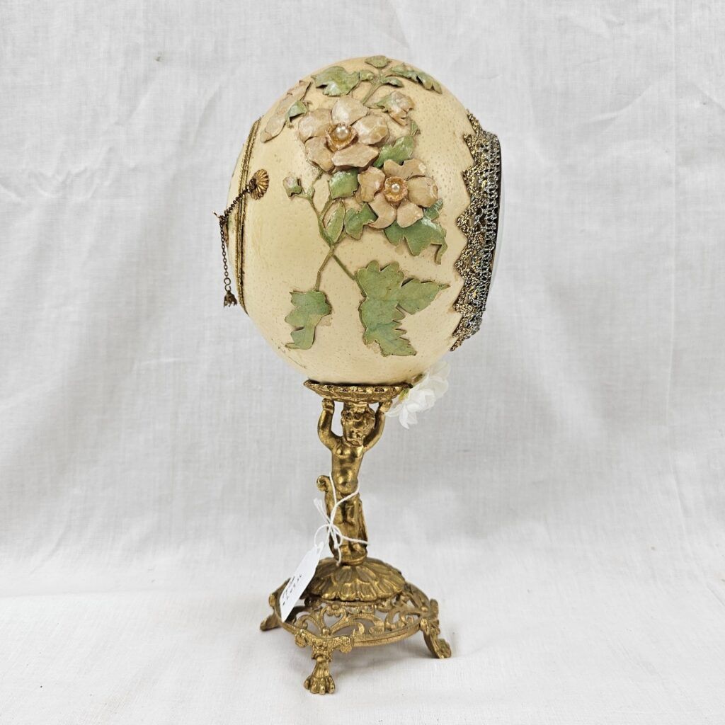 1970s Ostrich Egg Clock - Sally Antiques