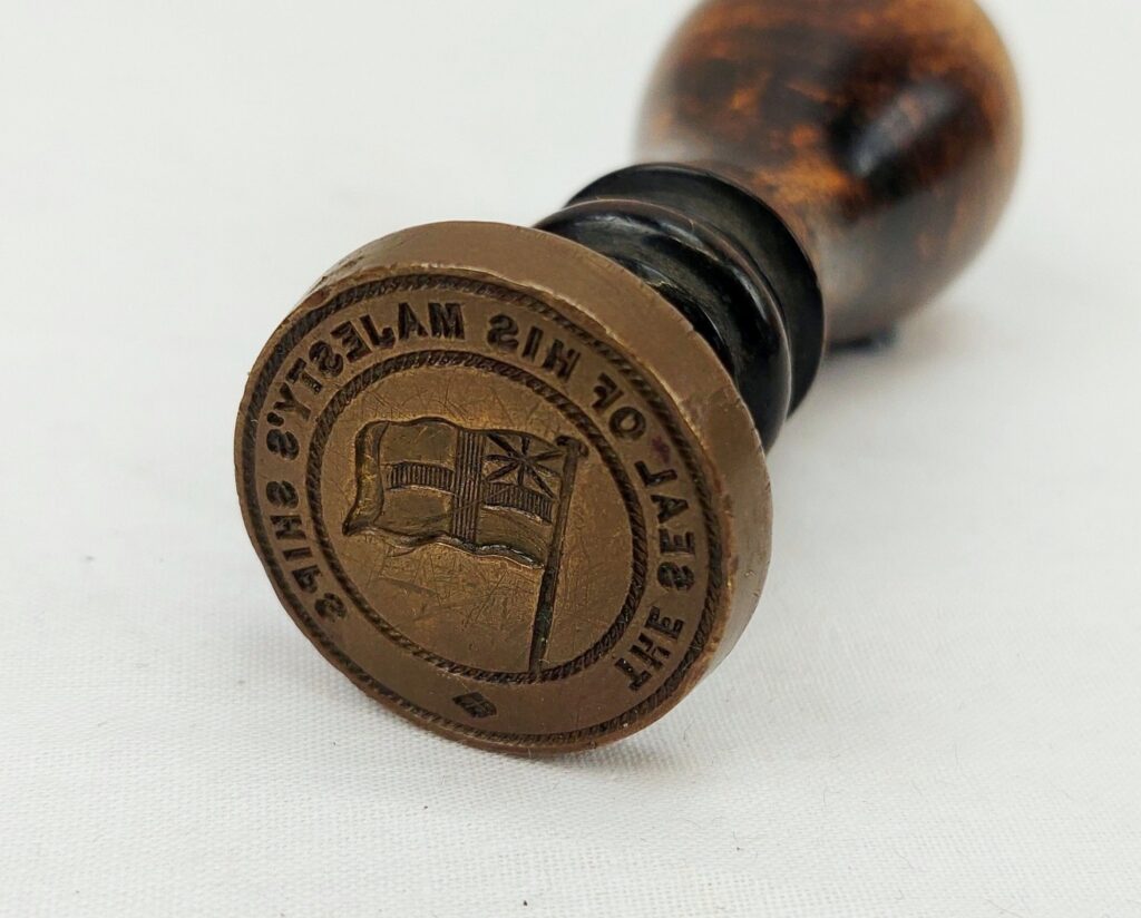Antique The Seal Of His Majestys Ships Stamp Seal - Sally Antiques