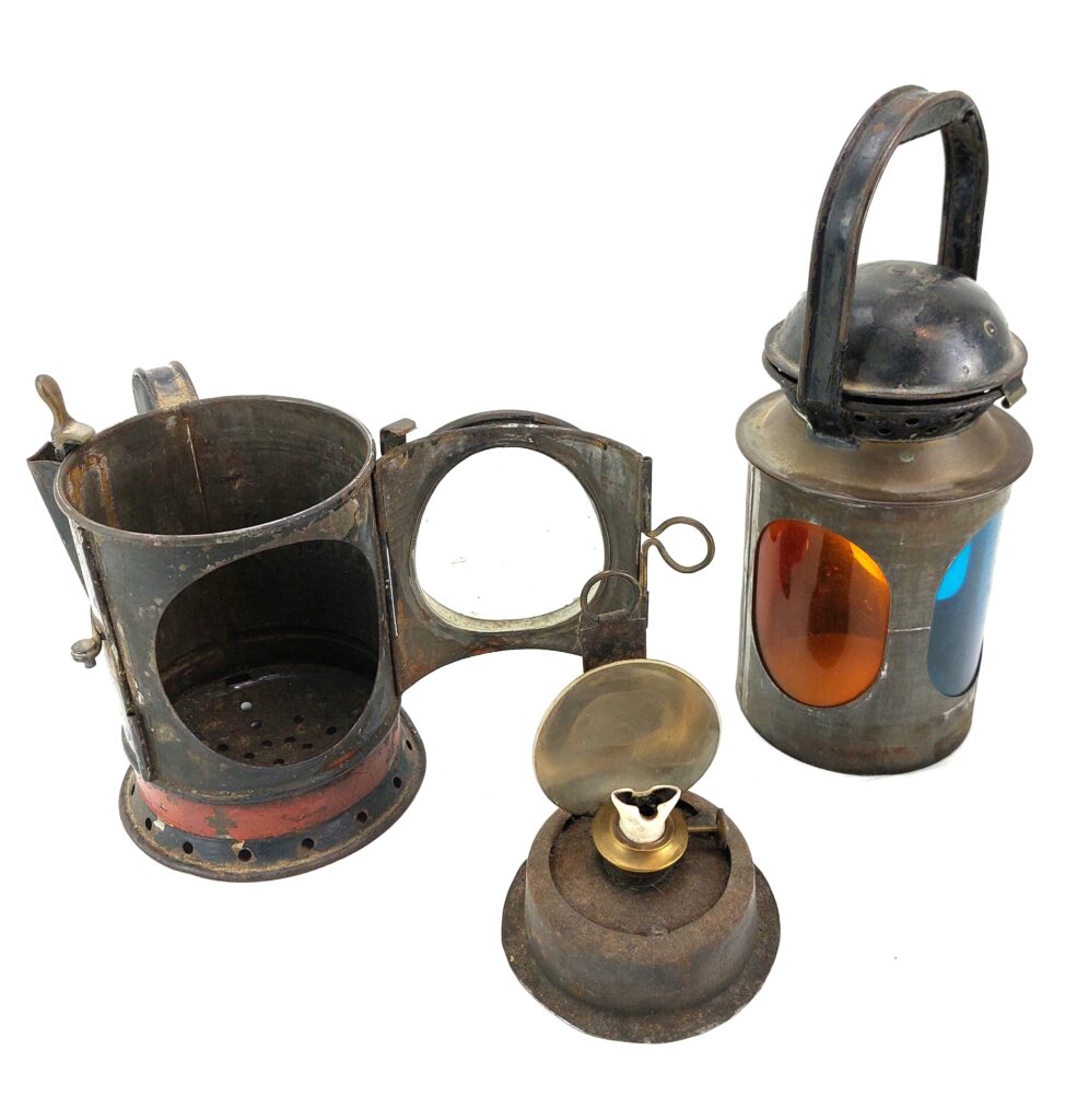 British Rail, BR(W) Marked Brass Collared 4 Aspect Fog Man's Hand Lamp ...