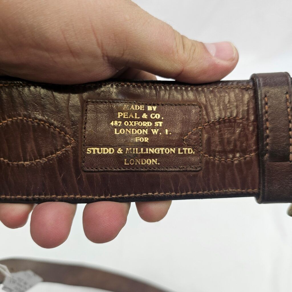 Brown Leather Sam Browne Officers Belt By Peal & Co - Sally Antiques
