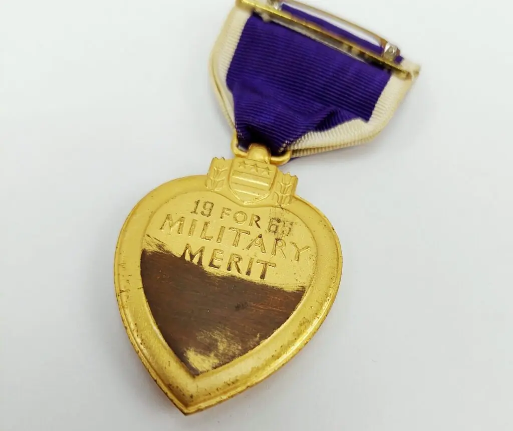 Cased WW2 Purple Heart Medal With Button Hole And Ribbon Bar - Sally ...
