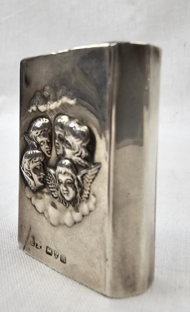 Chester 1902 Sterling Silver Matchbox Cover Embossed With Cherubs ...