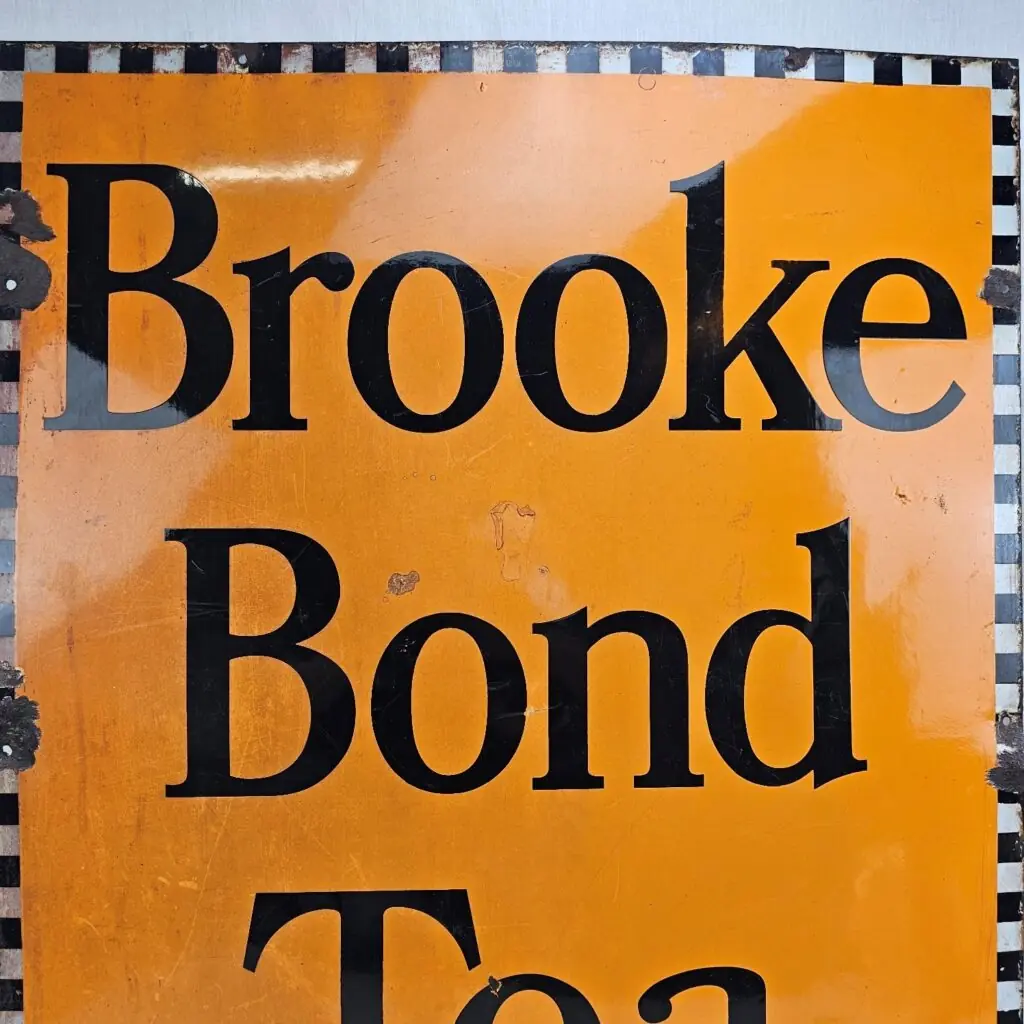 Vintage Extra Large Brooke Bond Tea Enamel Advertising Sign - Sally ...