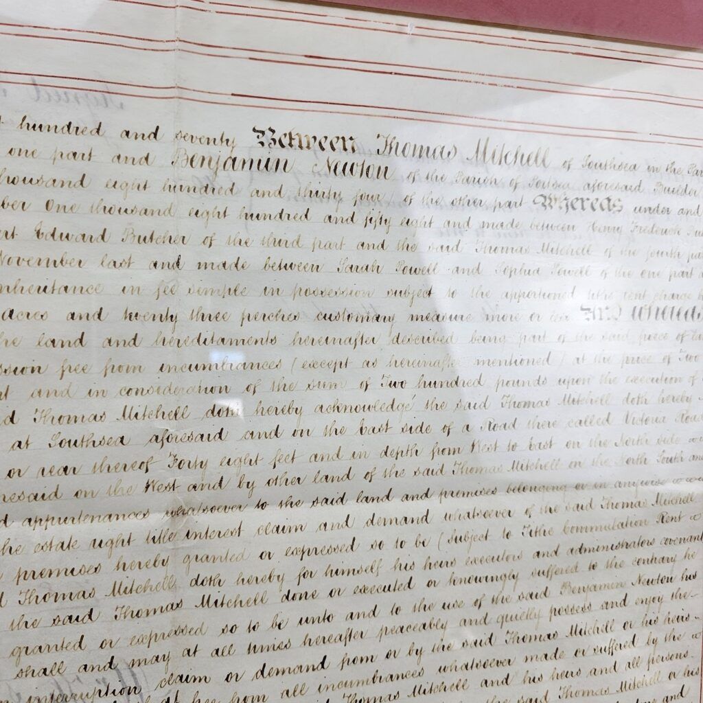 Framed Large 1870 Dated Portsea Portsmouth Indenture - Sally Antiques