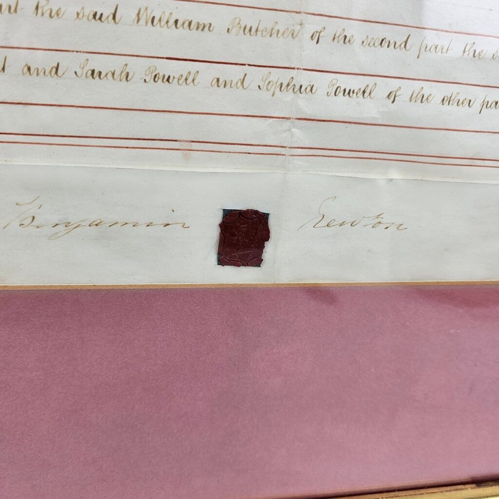 Framed Large 1870 Dated Portsea Portsmouth Indenture - Sally Antiques