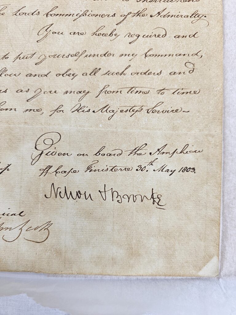 Large And Important 1803 Dated Letter Signed By Admiral Lord Horatio ...