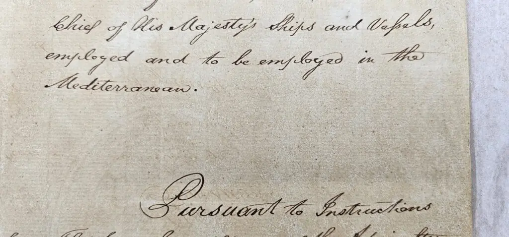 Large And Important 1803 Dated Letter Signed By Admiral Lord Horatio ...