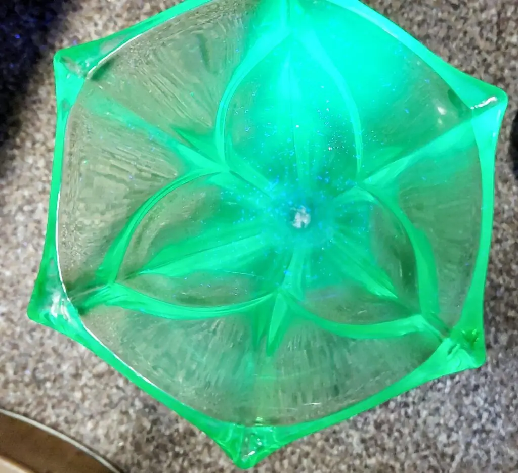 1920s Art Deco Uranium Glass Vase - Sally Antiques