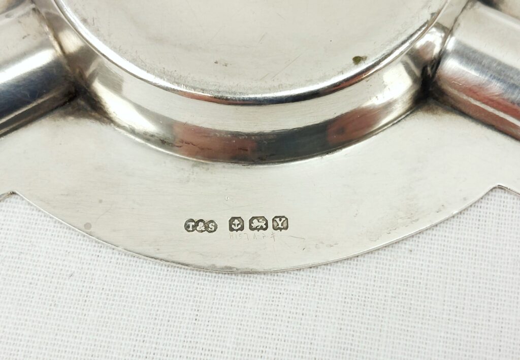 Birmingham 1946 Sterling Silver Ashtray - Sally Antiques