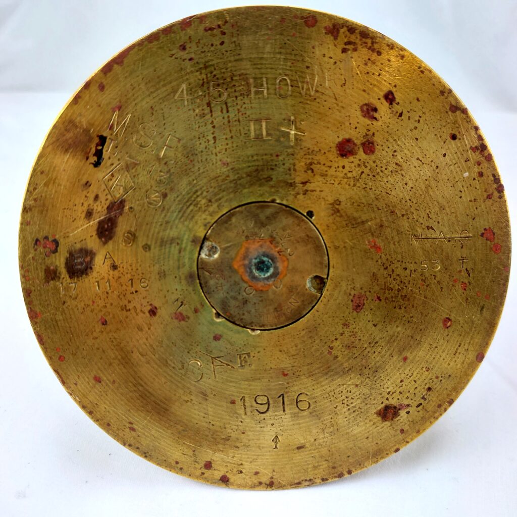 British, WW1, Howitzer 4.5 Shell Case Trench Art Arshtray, Dated 1916 ...
