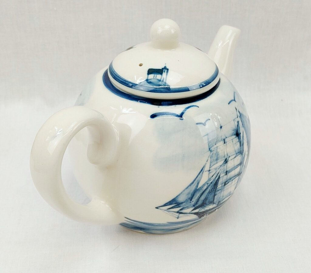Oakney Green Pottery Sailing Ship Teapot - Sally Antiques